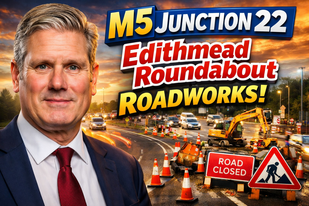 M5 Junction 22 Edithmead Roundabout Roadworks: Somerset Traffic ...